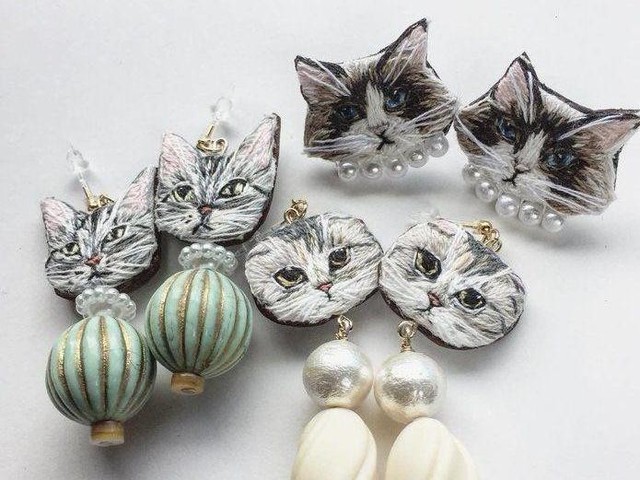 表情に釘づけ♡ 猫モチーフ「micoh」の刺繍アクセサリー（ねこのきもちNEWS）
