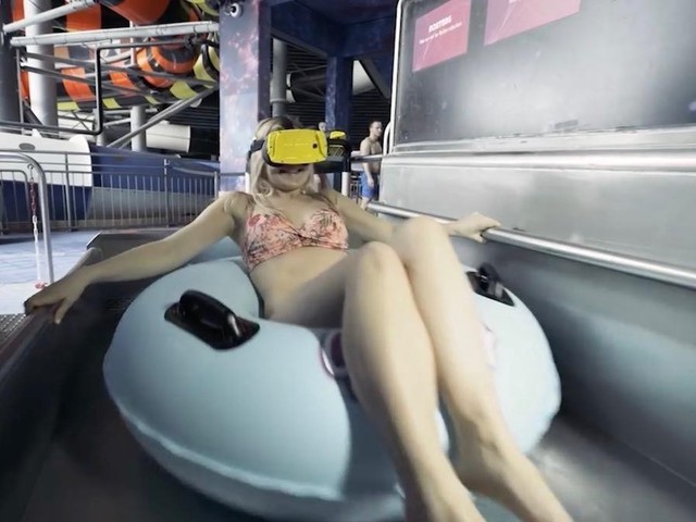 VR世界で雪山から宇宙まで滑るウォータースライダー（bouncy）